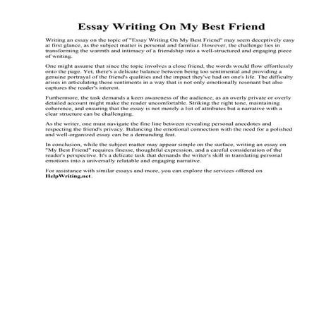 Essay Writing On My Best Friend.pdfEssay Writing On My Best Friend | PDF