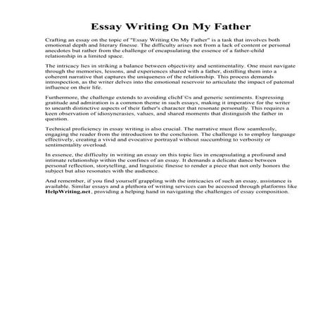 Essay Writing On My Father | PDF