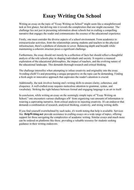 Essay Writing On School. Argumentative Essay.docx Higher Education ... Essay Writing On School. Argumentative Essay.docx Higher Education ...