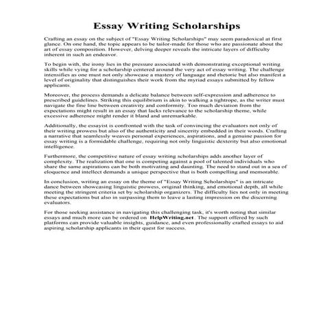Essay Writing Scholarships | PDF
