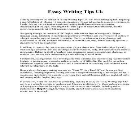 Essay Writing Tips Uk. Creighton University | PDF