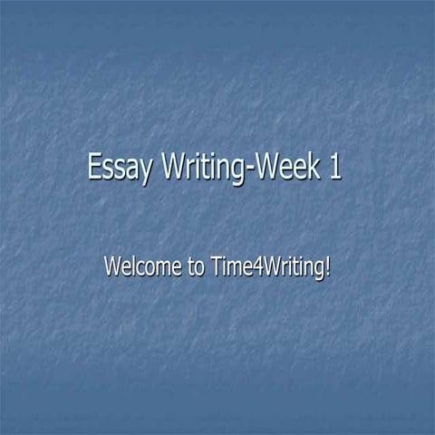 Essay Writing Week 1 | PPT