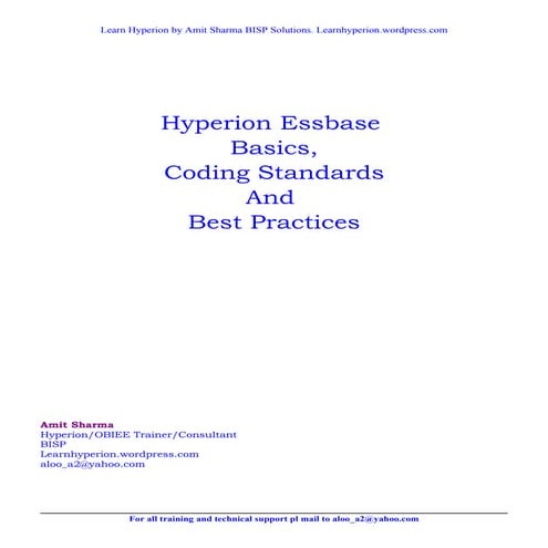Essbase coding standards | PDF