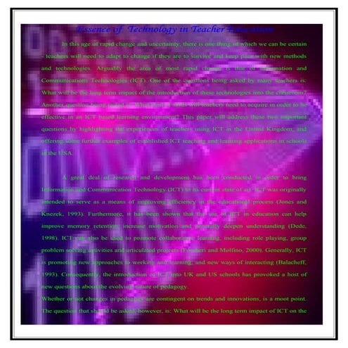 Essence Of Technology In Teacher Education | DOC