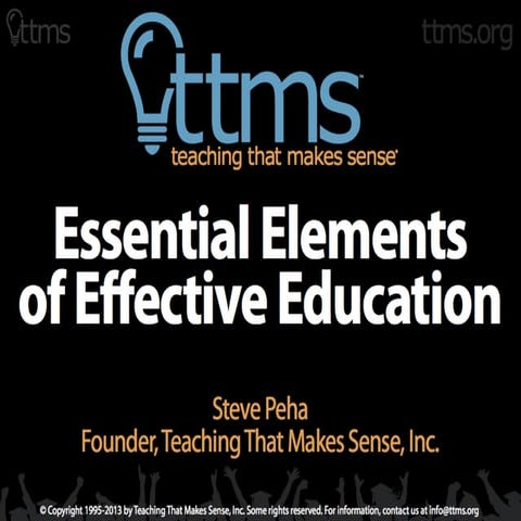 Essential Elements of Effective Education | PPT