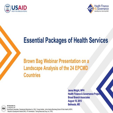 Essential Packages of Health Services: A Landscape Analysis in 24 EPCMD ...