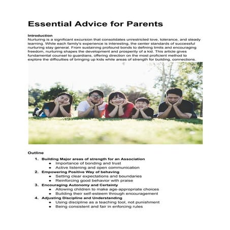 Essential Advice for Parents Introduction | PDF