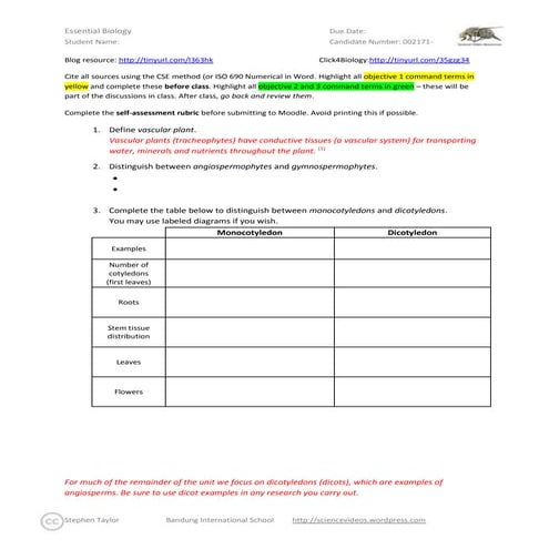 Essential Biology 09 Plant Science (AHL) | PDF