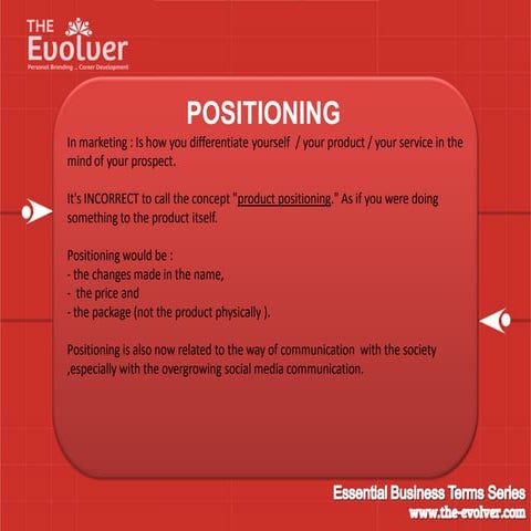 Essential #Business terms #Positioning | PPT