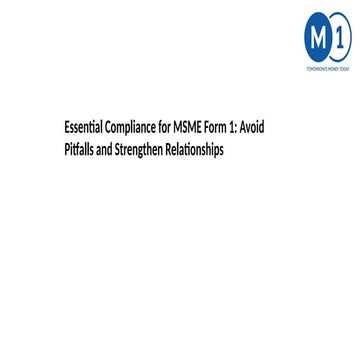 Essential Compliance for MSME Form 1- Avoid Pitfalls and Strengthen ...