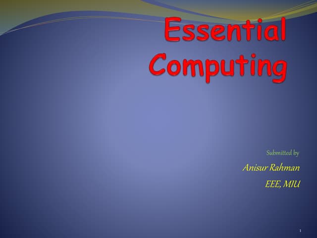 Essential Computing Pptx Operating Systems Computer Software And
