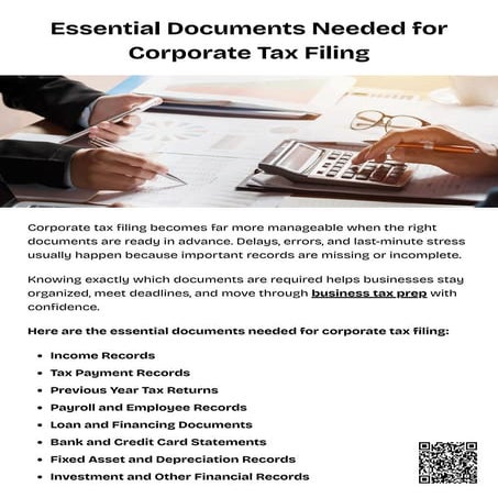Essential Documents Needed for Corporate Tax Filing | PDF
