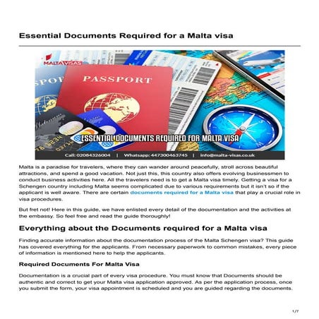 Essential Documents Required for a Malta visa.pdf