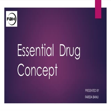 Essential Drug Concept| pharmacology ppt | PPTX