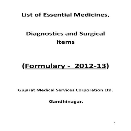 Essential drug list from nhm | PDF