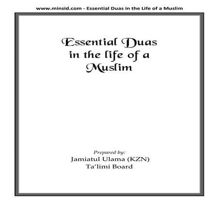 [PDF] Essential Duas in the life of a Muslim | PDF