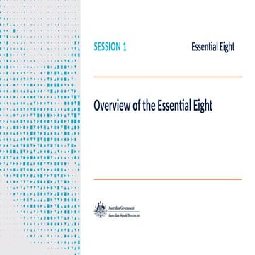 Essential Eight PP Session 1 - Essential Eight Overview - Nov 23 | PPTX ...