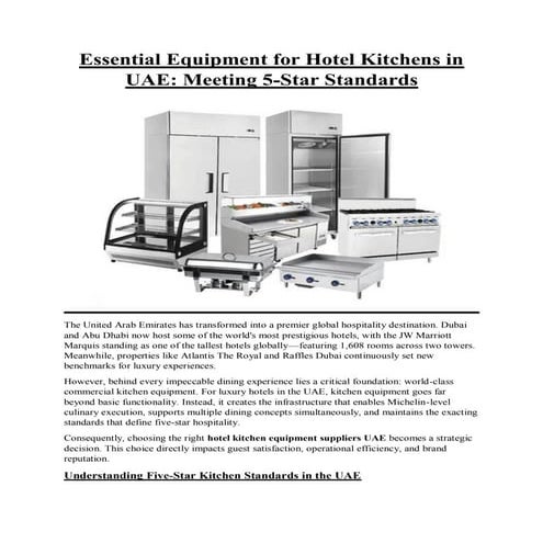 Essential Equipment for Hotel Kitchens in UAE.pdf