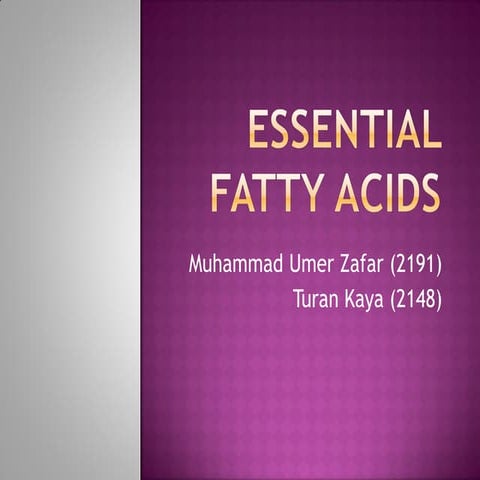 Essential fatty acids | PDF