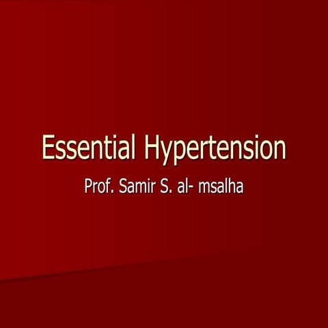 Essential hypertension lecture | PPT