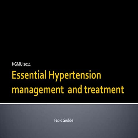 JNC 8 guideline to Management of Hypertension | PPTX