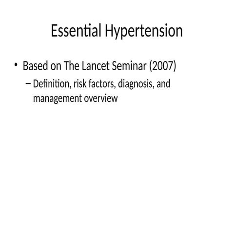 Essential Hypertension as a gateway to cardiovascular risk management ...