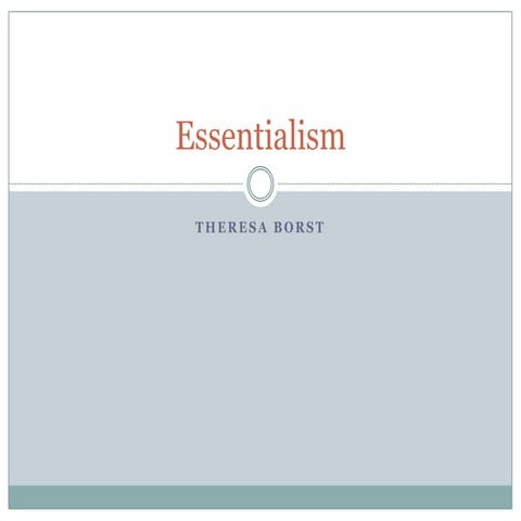 Essentialism | PPTX