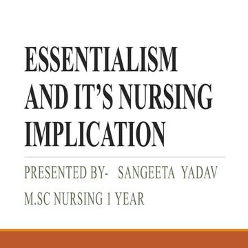 ESSENTIALISM.pptxGDTDTFGDTTDFDFFGFCGFCGFG | PPTX | Primary Education ...