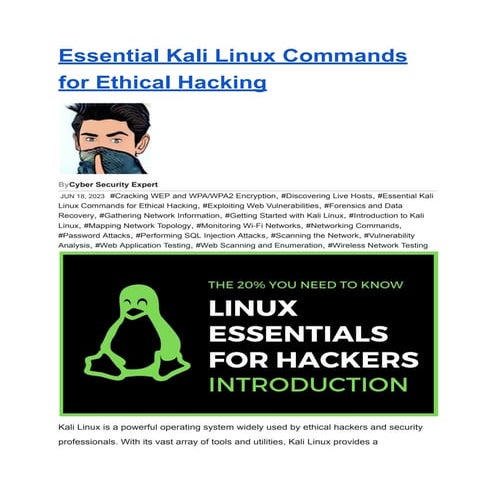 Essential Kali Linux Commands For Ethical Hackingpdf Operating 7480