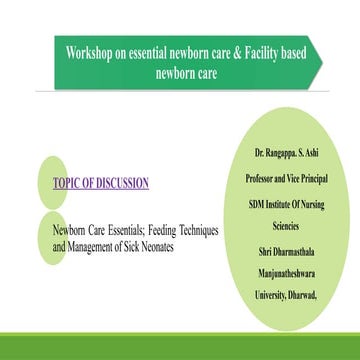 Newborn Care Essentials; Feeding Techniques and Management of Sick ...