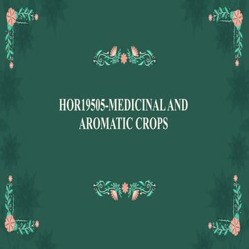 essential oil extraction methods-aromatic crops | PPT