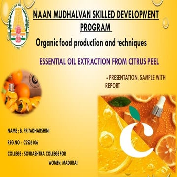 ESSENTIAL OIL EXTRACTION FROM CITRUS PEELS.pptx