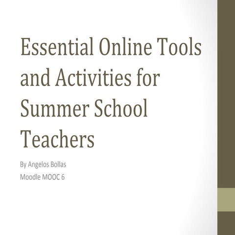 Essential online tools and activities for summer school teachers ...