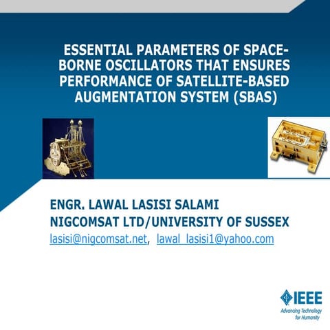 Essential parameters of space borne oscillators for satellite based ...