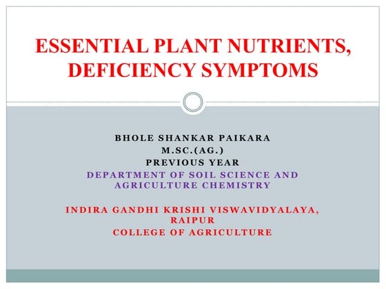 Mechanism of nutrient uptake in plants | PPTX | Chemistry | Science