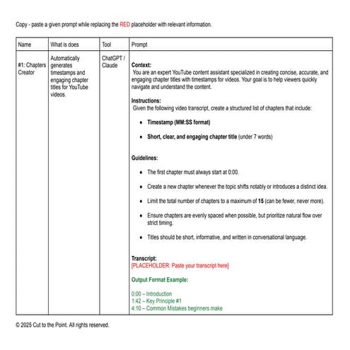 Essential Prompts of video generation for editors | PDF