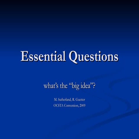 Essential Questions | PPS