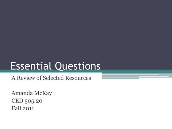 Essential question lesson pdf | PDF
