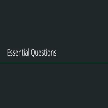 How to develop Essential Questions in Units | PPTX