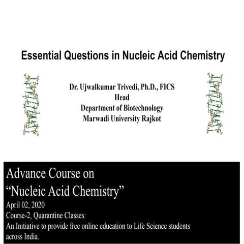 Essential questions in nucleic acid chemistry | PPT