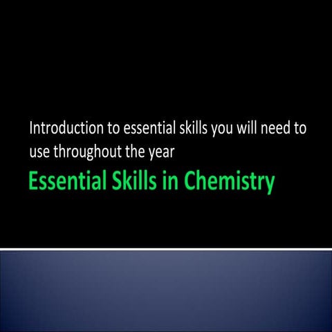 Essential skills in chemistry | PPT