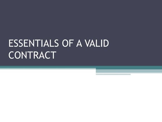 Essential elements of a valid contract | PPT