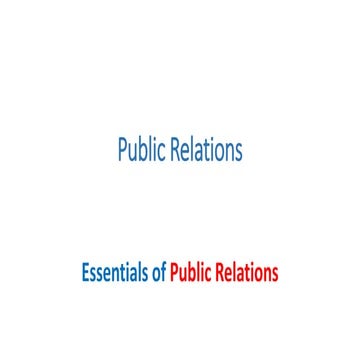 Essentials of public relations | PPTX