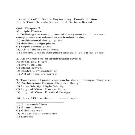 Essentials of Software Engineering, Fourth EditionFrank Tsui, Or.docx