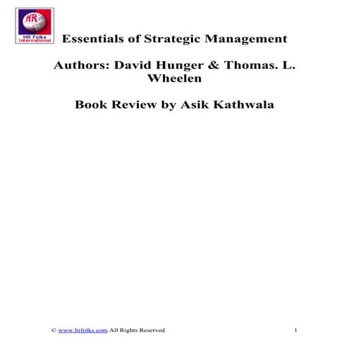 Essentials of strategic management | PDF