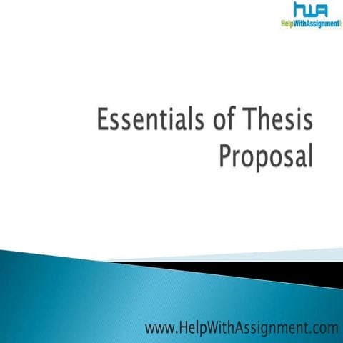 Essentials of thesis proposal | PPT