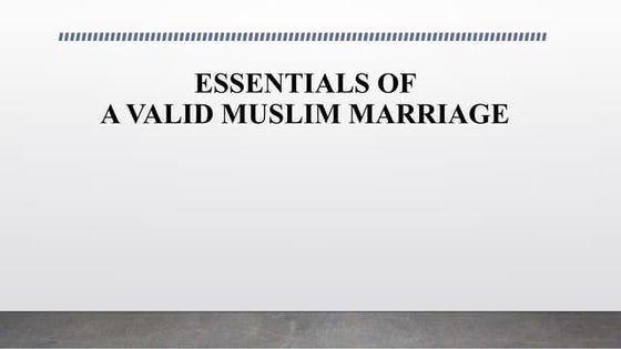 Marriage in Islam | PPTX | Marriage and Civil Unions | Family and ...