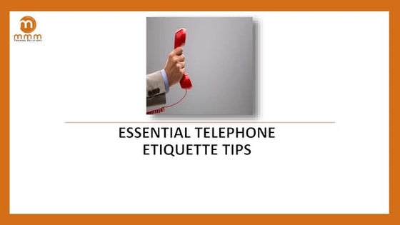 Telephoneetiquette | PPT