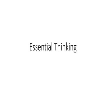 Essential thinking | PPTX