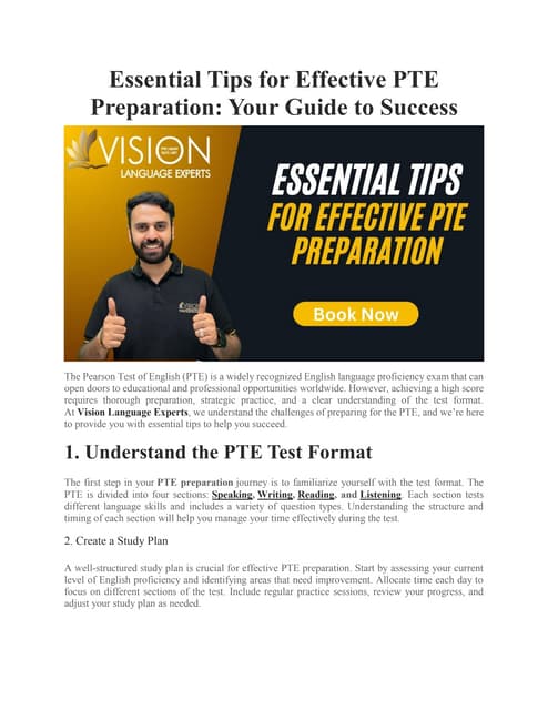 Last-Minute PTE Core Practice Tips To Achieve Your Target Score | PDF